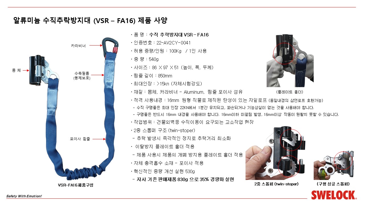 Koreatop Standard » AL vertical fall arrestor